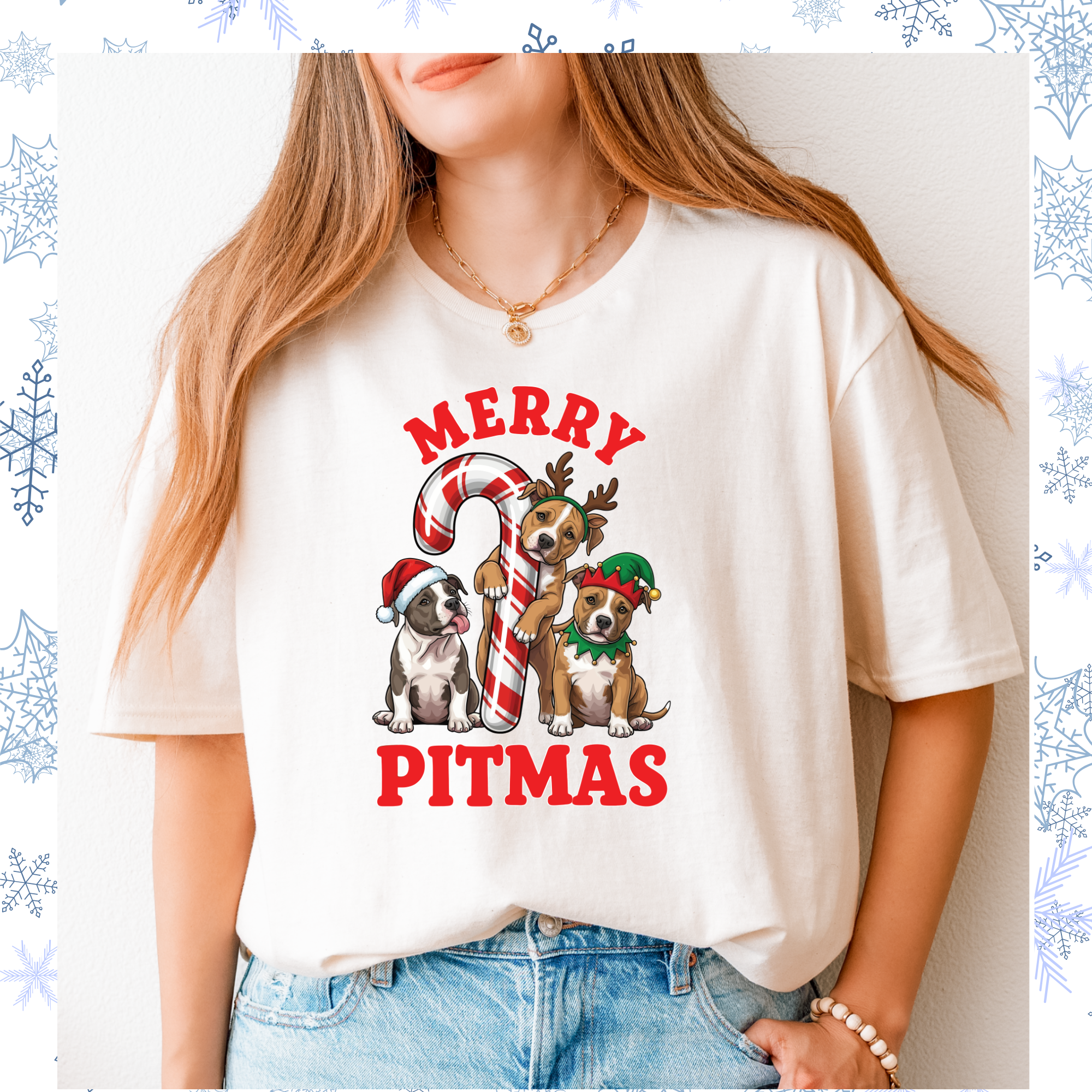 Merry Pitmas puppies tee – JS Tumblers and more